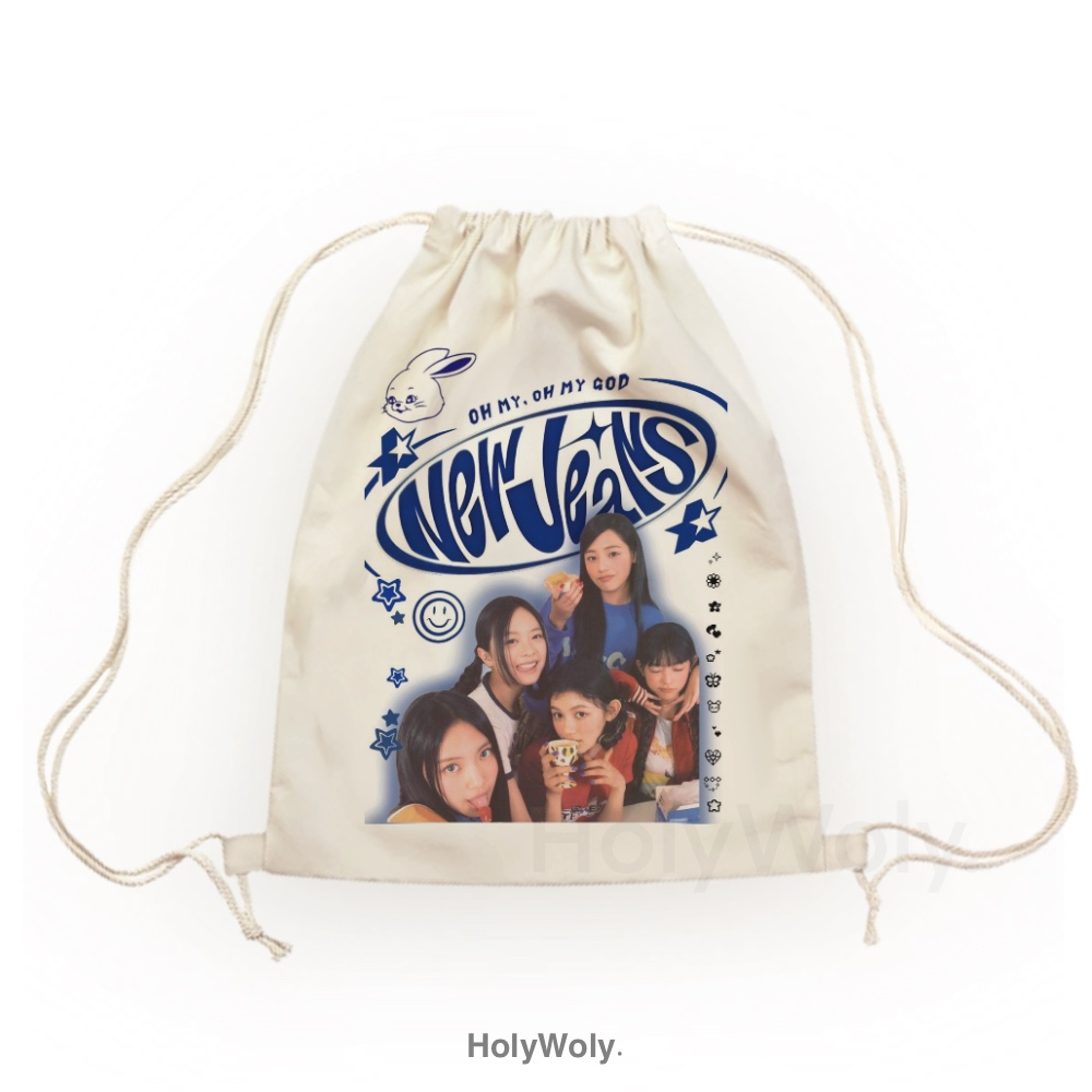 Jual HW Tas Serut MOTIF NEW JEANS NWJNS / DRAWSTRING BAG UNISEX ...