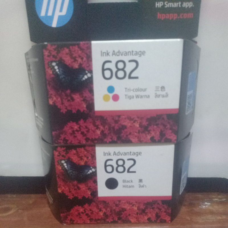 Jual tinta hp 682 black 682 color baru original satu set | Shopee Indonesia