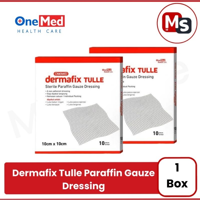 Jual Dermafix Tulle 10 x 10 Cm Paraffin Gauze Dressing Onemed / Box ...