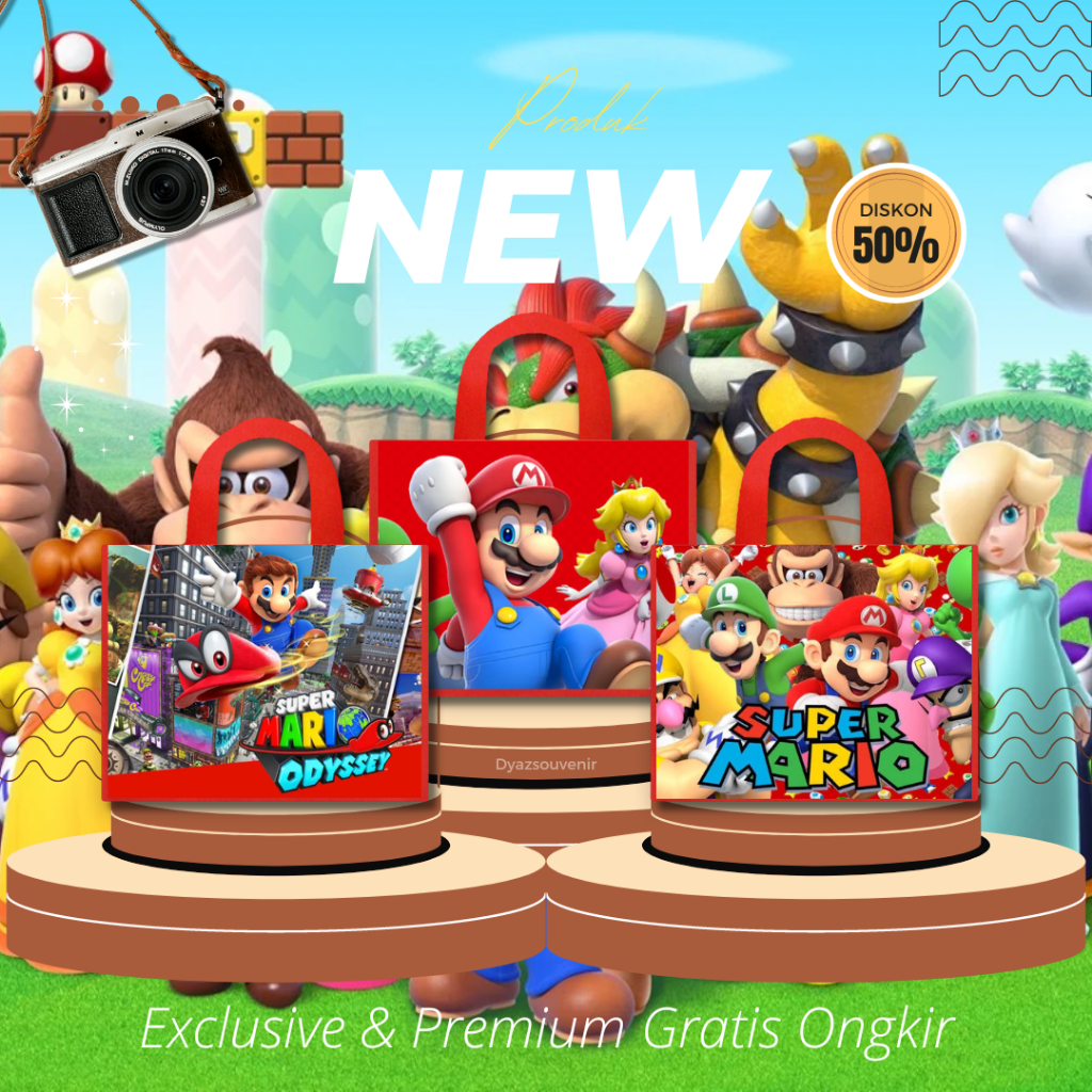 Jual Tas Ultah Super Mario Bros Premium Tas Anak Birthday Bag Goodiebag ...