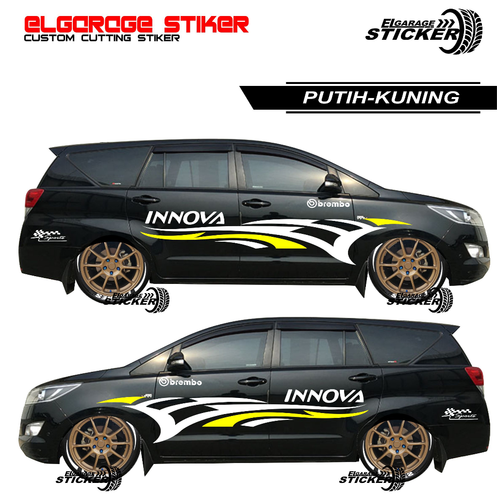 Jual Stiker mobil toyota innova reborn stiker cutting variasi body ...