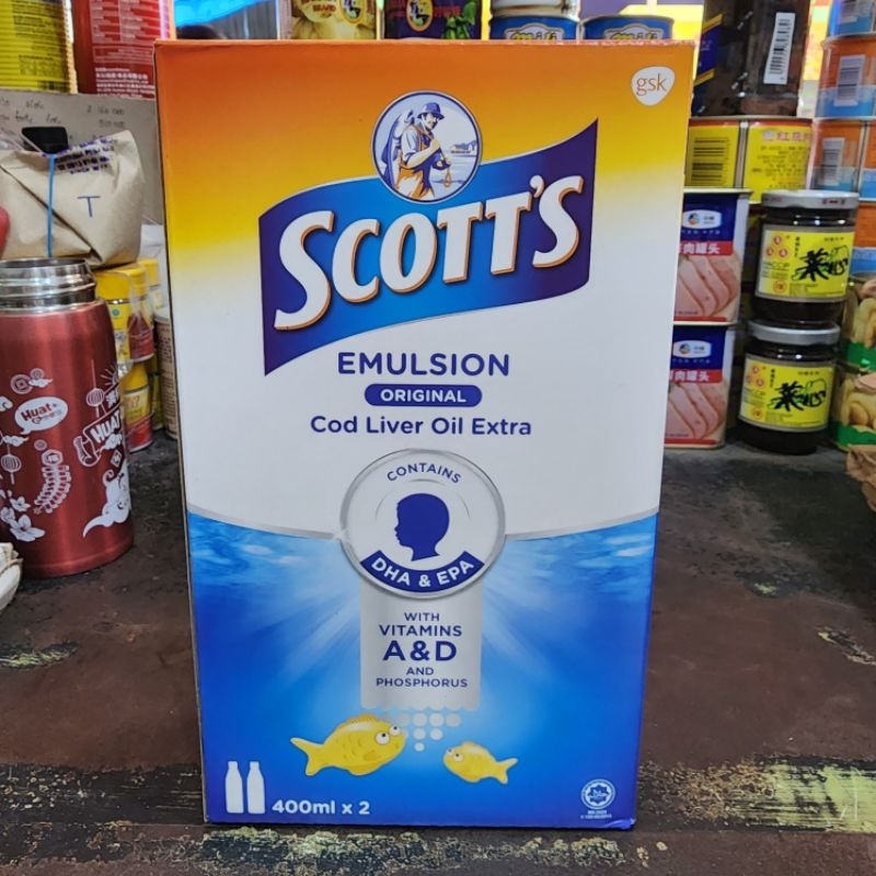 Jual 400ML Scott's Emulsion Original Scots Cod Liver Oil Extra Malaysia ...