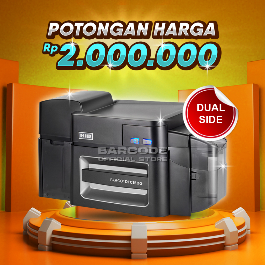 Jual ID Card Printer Fargo DTC-1500 Cetak Kartu Dua Sisi 300 DPI ...