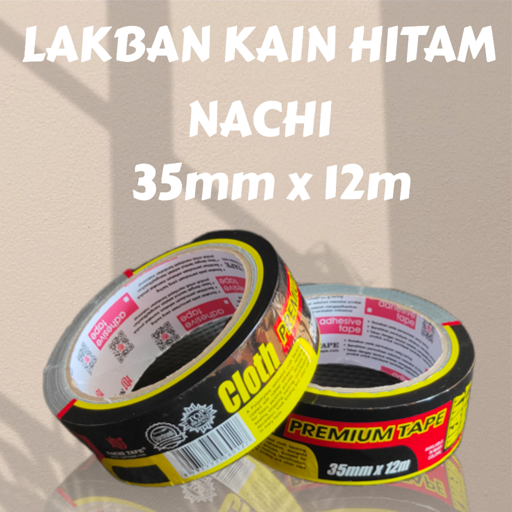 Jual Lakban Kain Hitam NACHI 1inch 1,5inch 2inch | Shopee Indonesia