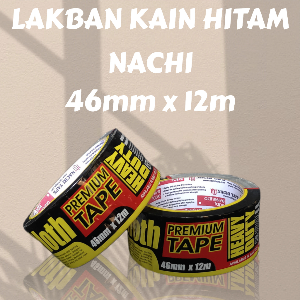 Jual Lakban Kain Hitam NACHI 1inch 1,5inch 2inch | Shopee Indonesia