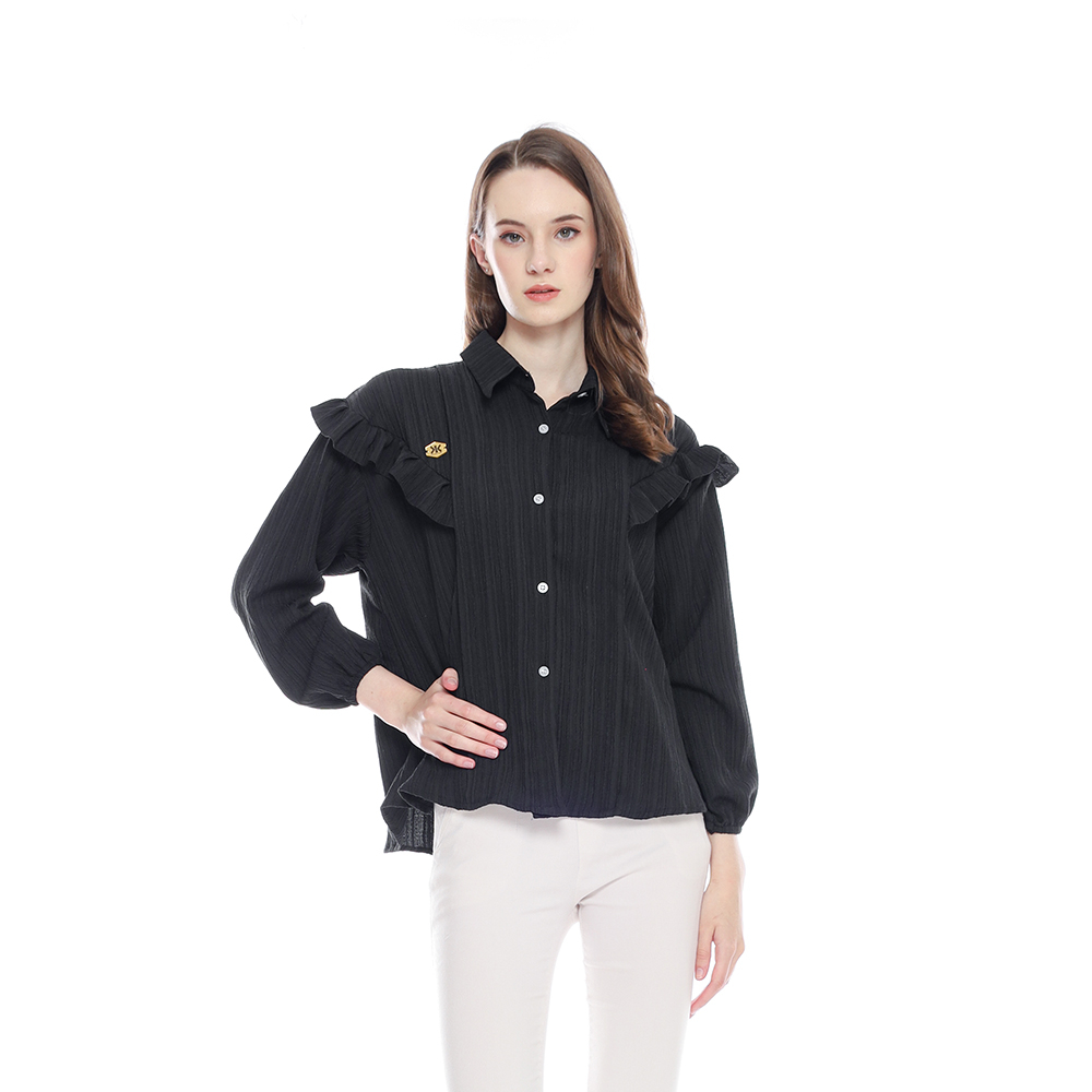 Jual Kelambi Kece - Kemeja Blouse Crinkle Lyodra | Kemeja Blouse Basic ...