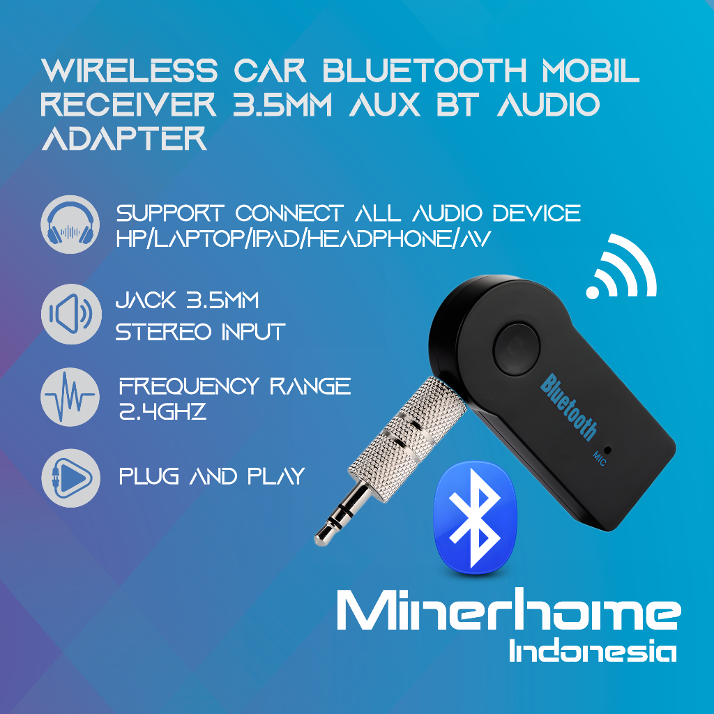 Jual Wireless Car Bluetooth Mobil Receiver 3.5mm Aux BT Audio Adapter | Shopee Indonesia