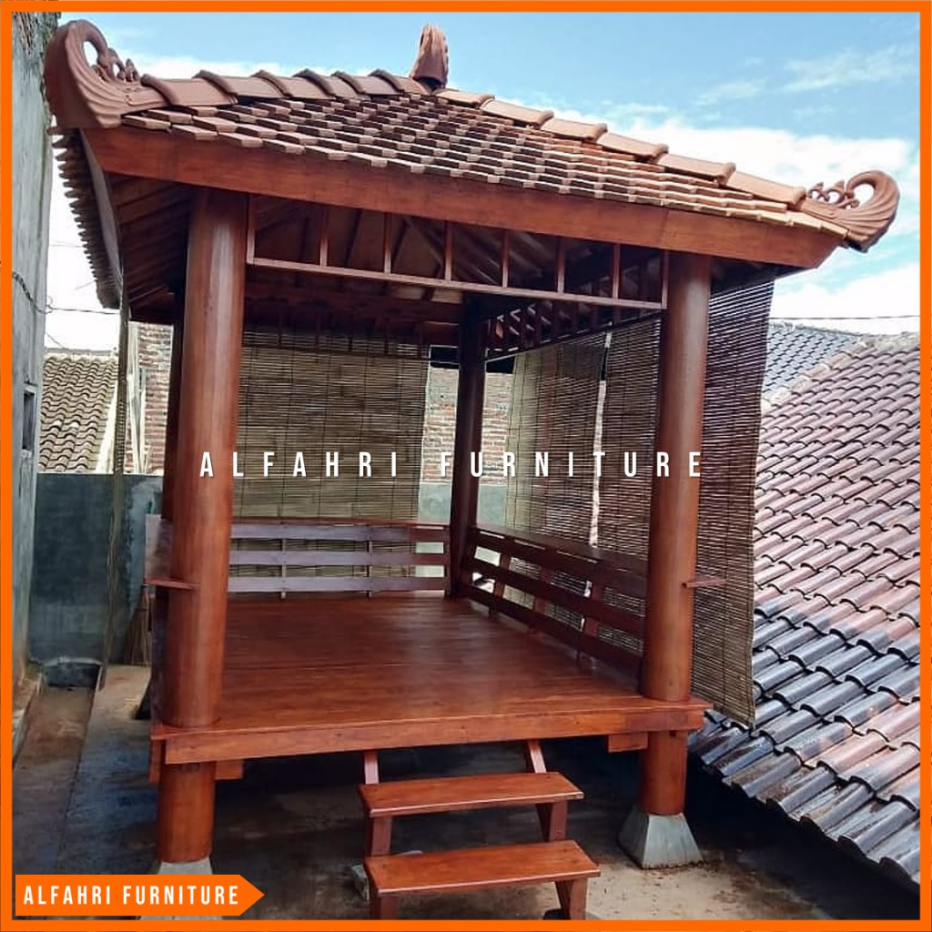 Jual Gazebo Taman Rumah Minimalis 2x2 Meter | Saung Gasebo Kayu Rumah ...