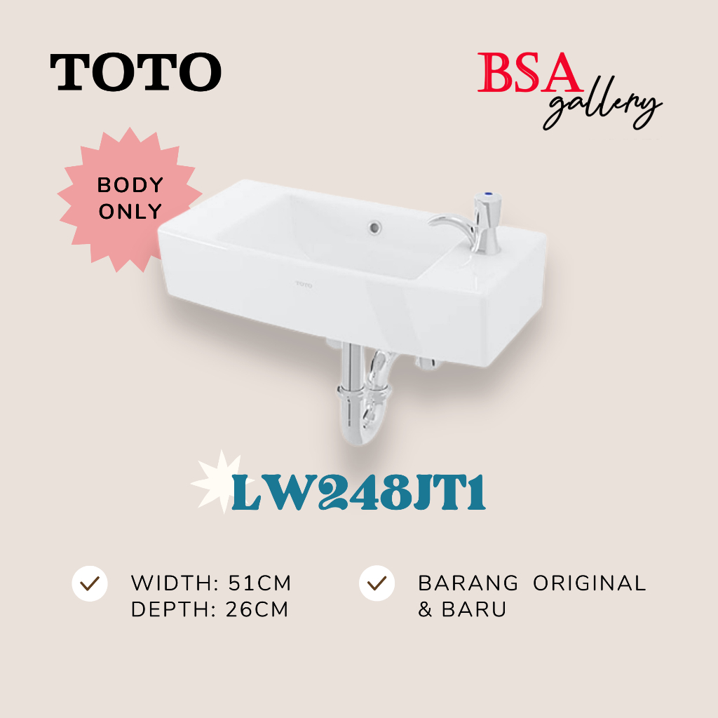 Jual WASTAFEL TOTO LW248 / WASHTAFEL GANTUNG ORI TOTO BODY ONLY ...