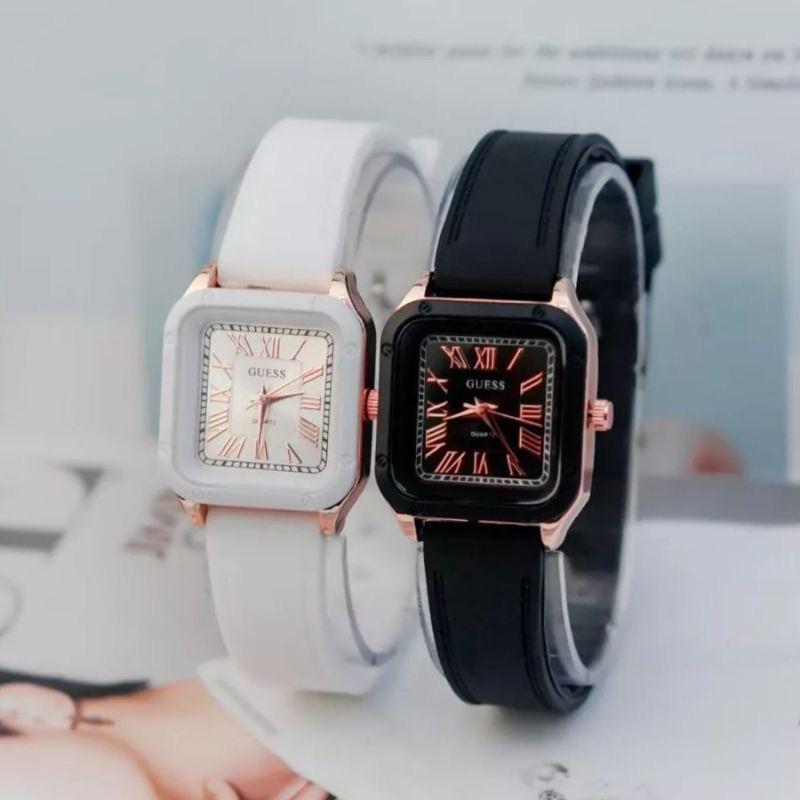 Jual Jam Tangan Wanita Gues / Random Romawi Kota Strap Rubber/Karet ...