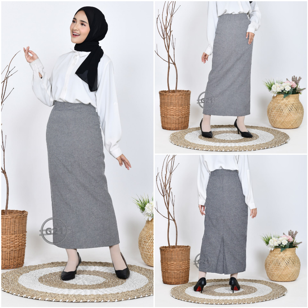 Jual Rok Span Hitam Panjang Wanita Casual Kerja Kantor Bahan Dasar ...