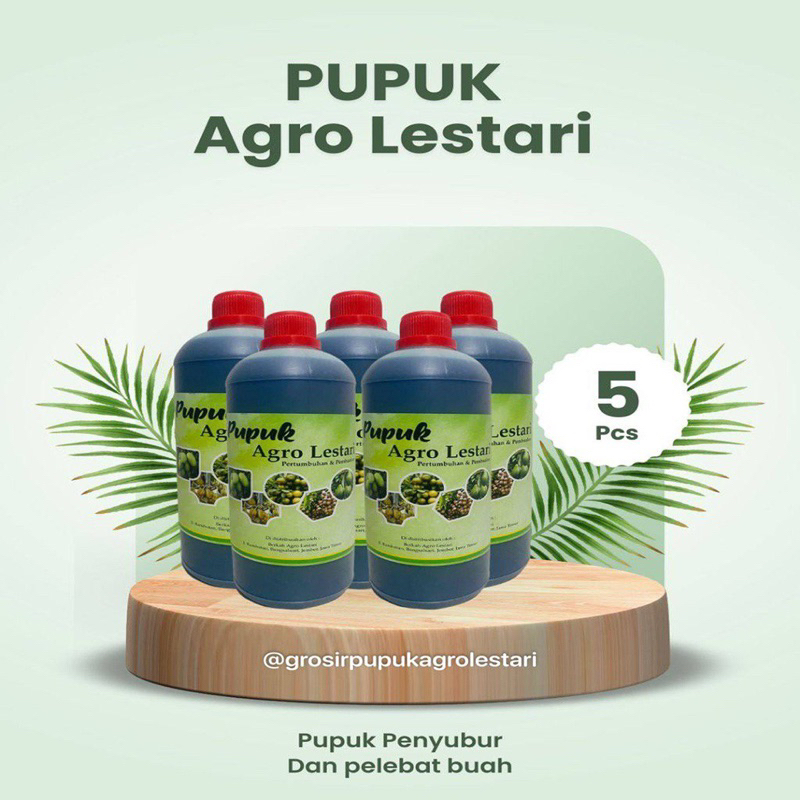 Jual 5 (Lima) Pupuk Agro Lestari 1 Liter Bisa COD - Pupuk organik Cair Penyubur dan Pelebat Buah ...