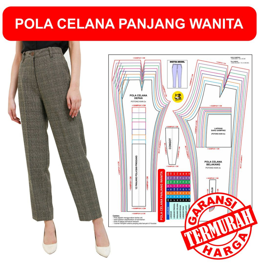 Jual POLA JIPLAK CELANA PANJANG WANITA | Shopee Indonesia
