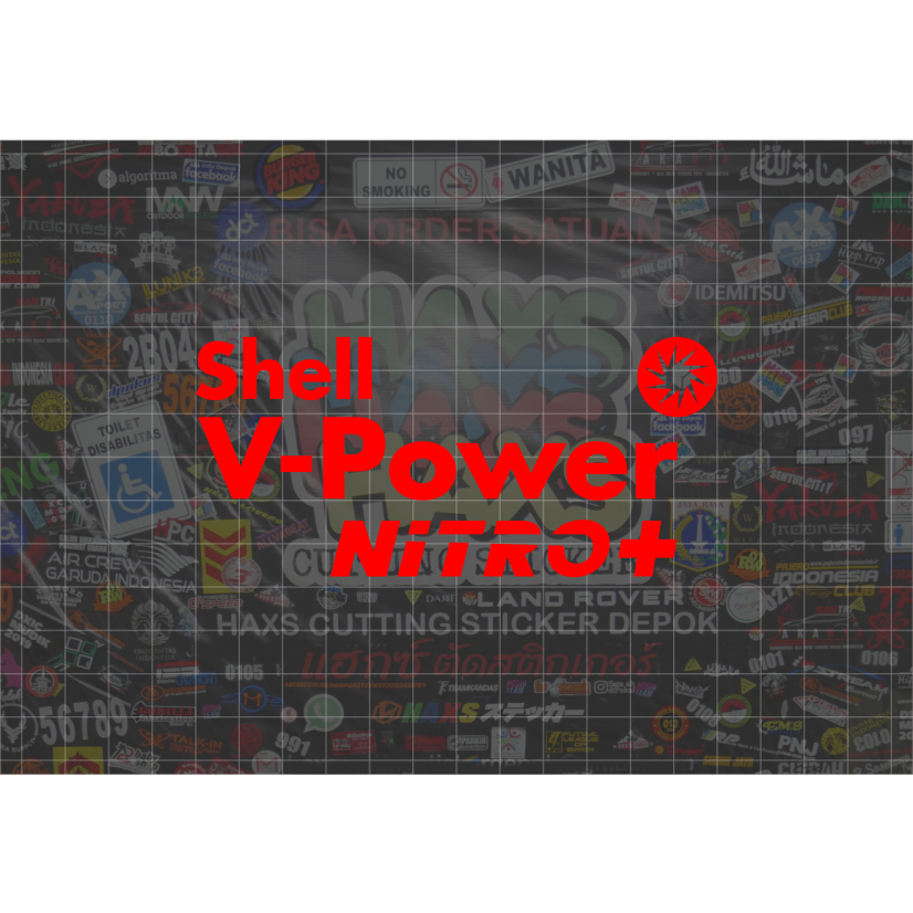 Jual Cutting Sticker Logo Shell V Power Nitro 12 Cm Untuk Motor Mobil ...