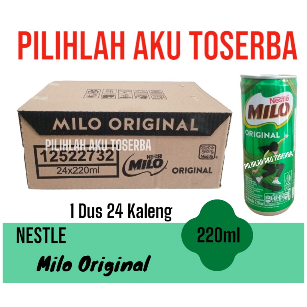 Jual Susu Milo Kaleng Coklat ACTIVE GO ORIGINAL - 220 ml (harga 1 dus ...