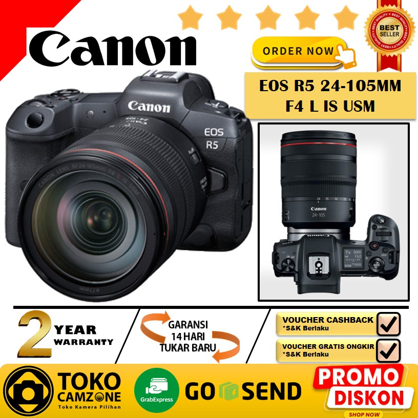 Jual Canon EOS R5 Kit RF 24-105mm f4 L IS USM | Shopee Indonesia