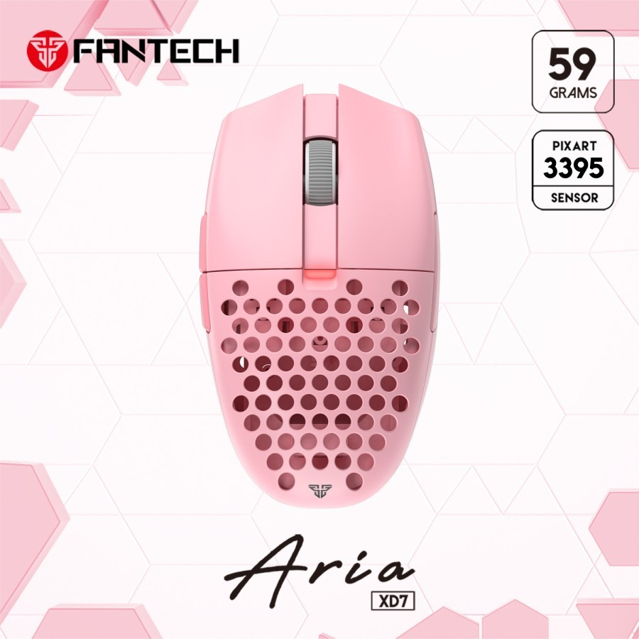 Jual Mouse Fantech XD7 Aria Wireless Gaming 3in1 Connection - Pink ...
