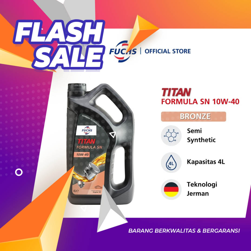 Jual Fuchs Titan SAE 10W-40 10W/40 10W40 / GALON 4 LITER / OLI FUCHS ...
