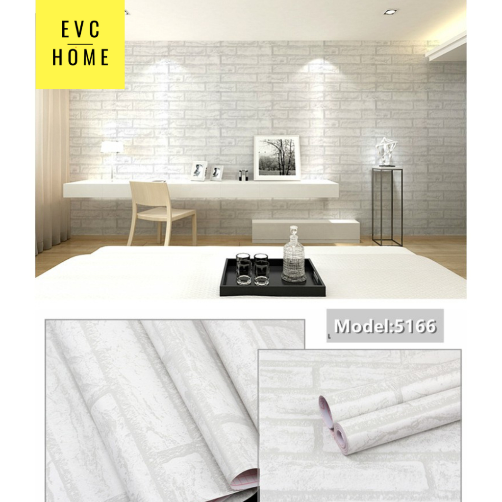 Jual Wallpaper 45CM x 8M Dinding murah motif Bata Putih/Walpaper ...