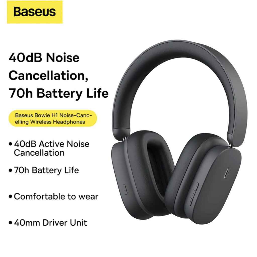 Jual Baseus Original Bowie H1 Headphone Wireless Bluetooth 5.2 ANC ...
