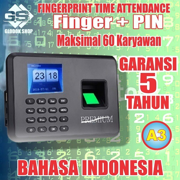Jual MESIN ABSENSI / MESIN ABSEN / FINGERPRINT A3 MERK PREMIUM TERMURAH ...