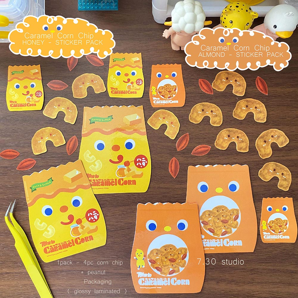 Jual Corn chip almond & honey butter sticker pack - stiker lucu ...
