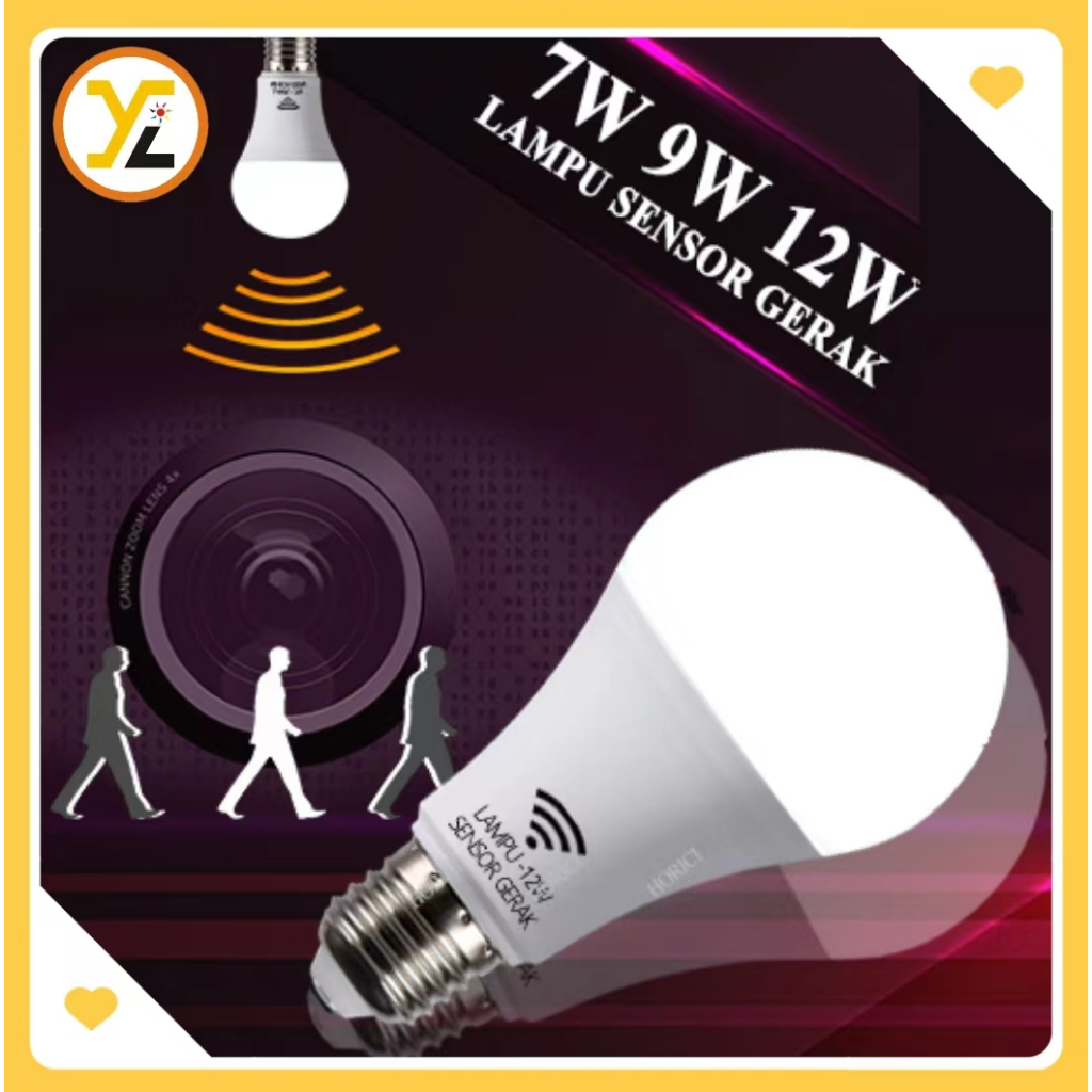 Jual Lampu Sensor Gerak Lampu Bohlam Led Dengan Sensor Radar Ambient 12w 9w 7w Fitting E27 