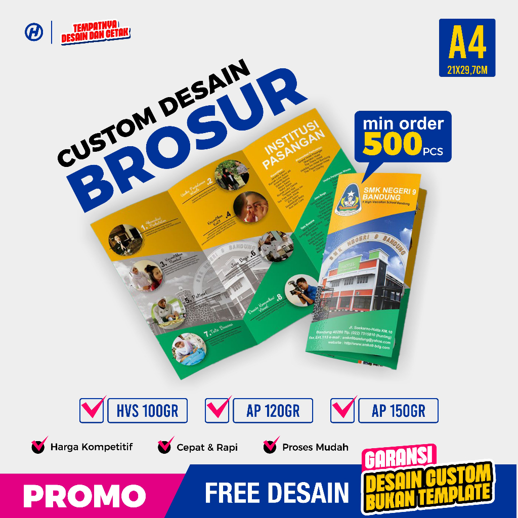 Jual CETAK BROSUR CUSTOM DESAIN A4 FULLCOLOUR | Shopee Indonesia