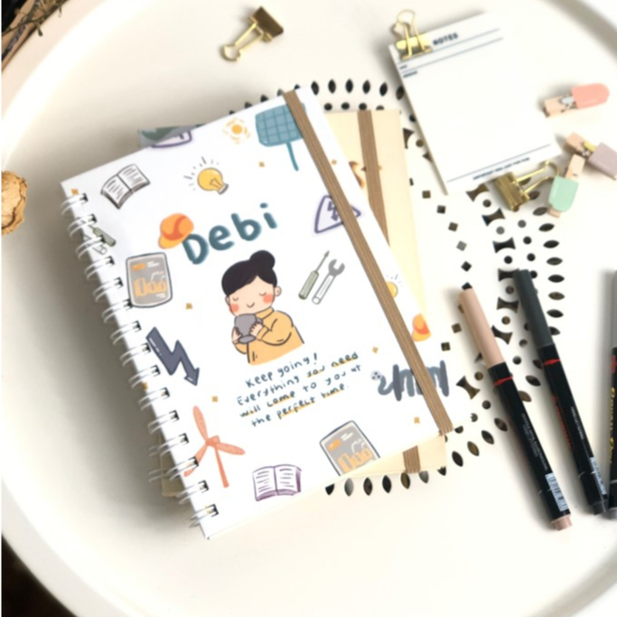 Jual Notebook Custom Design Aesthetic Hardcover Ring A5 Isi 85 Lembar ...