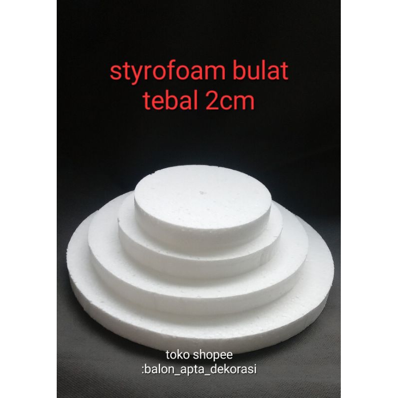 Jual styrofoam bulat tebal 2cm dengan beberapa variasi diameter ...