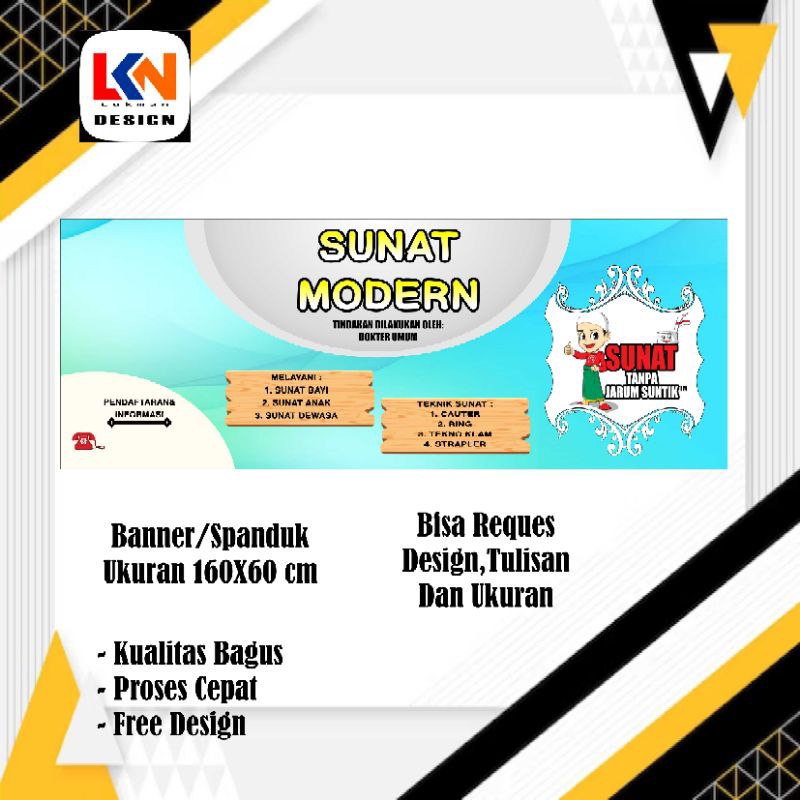 Jual spanduk banner sunat modern uk, 160x60 cm | Shopee Indonesia