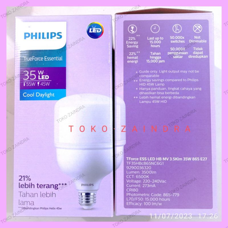 Jual lampu led Philips True Force Essential 35 watt cool Daylight putih | Shopee Indonesia