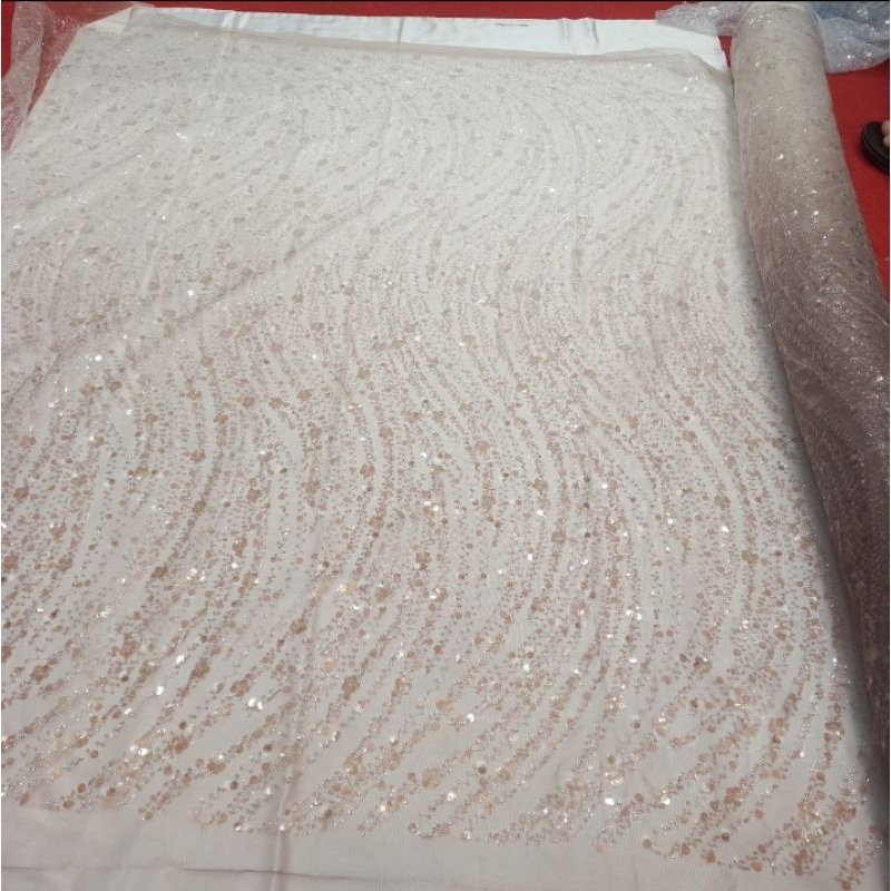 Jual kain tille payet sequeen gradasi/bahan brukat kebaya pesta wisuda ...