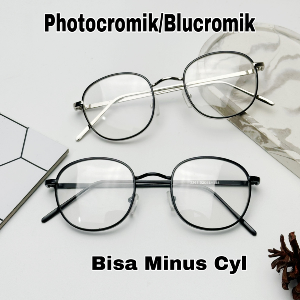 Jual LENSA Photocromic Kacamata Wanita Pria Frame Optik Blueray 2261 ...