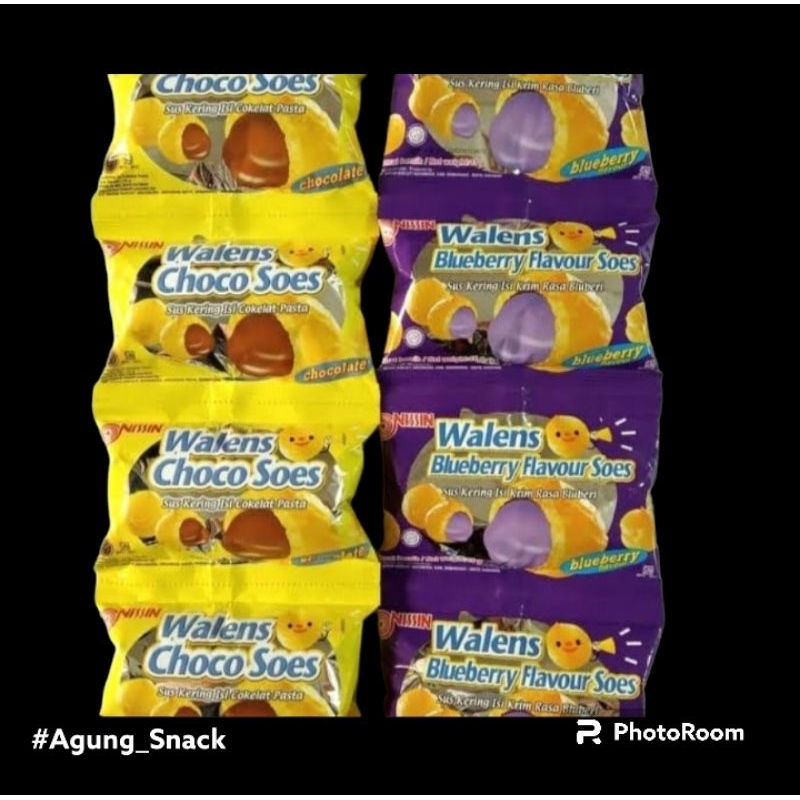 Jual Nissin | Walens Choco Soes & Blueberry Flavour Soes | 1 Renceng ...