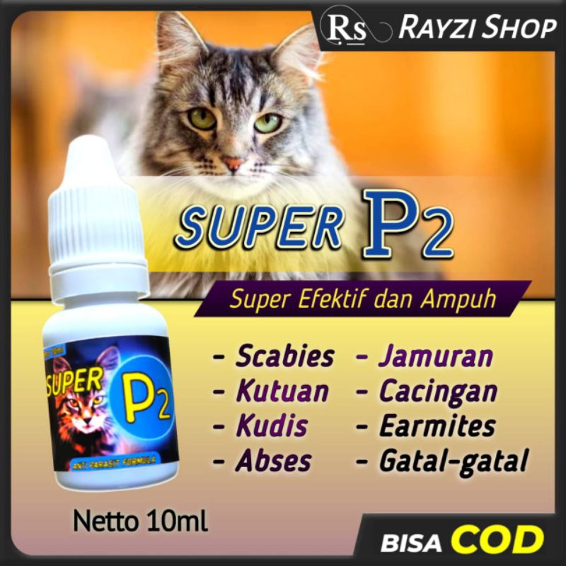 Jual Obat kucing anti parasit super P2, obat scanbies, jamuran, abses ...