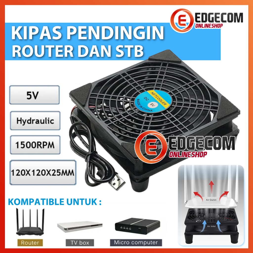 Jual Kipas Pendingin 12x12cm FAN DC 5V untuk WIFI ROUTER , STB , TV BOX ...