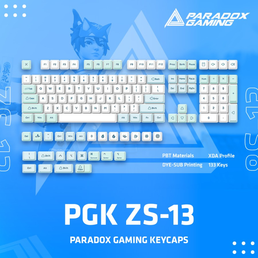 Jual Paradox Gaming Keycaps PGK-ZS-13 133Keys XDA Dye Sub | Shopee ...
