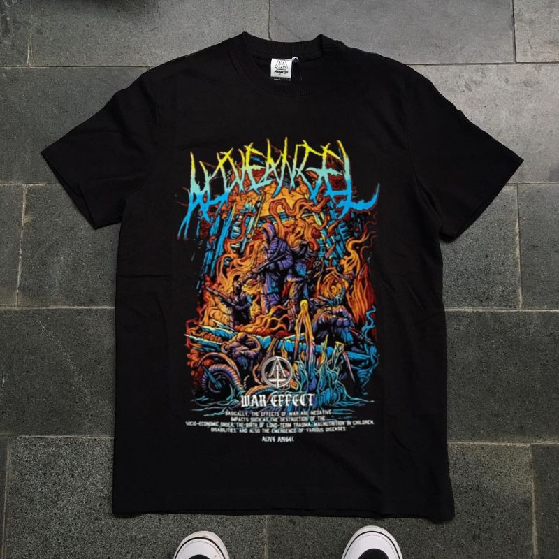 Jual T-SHIRT PREMIUM BALCK METAL RETRO WAR EFFECT STREETWEAR SHIRT KAOS ...