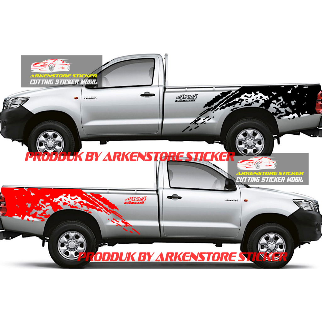 Jual Sticker stiker mobil hilux revo single cabin cutting sticker body ...