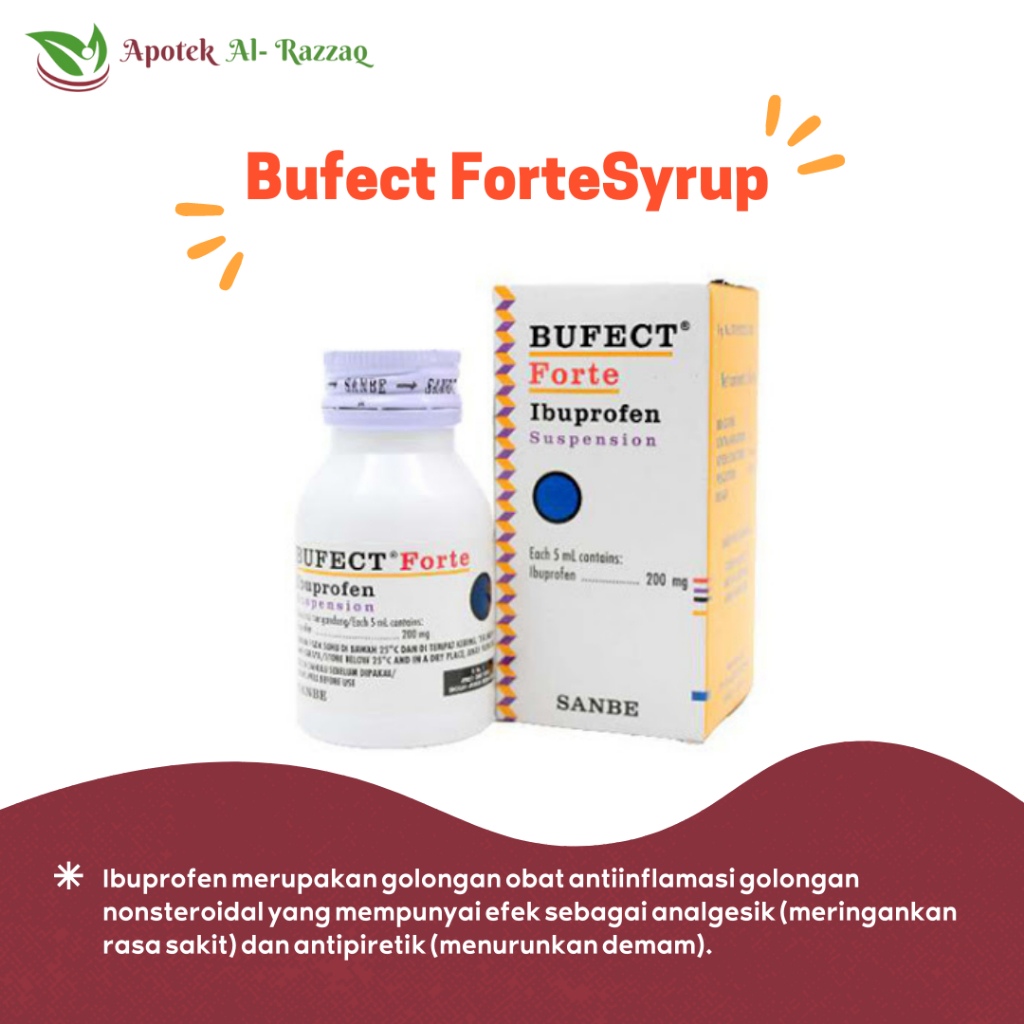 Jual Bufect Forte Syrup 50 ml - Penurun Demam dan Pereda Nyeri | Shopee ...