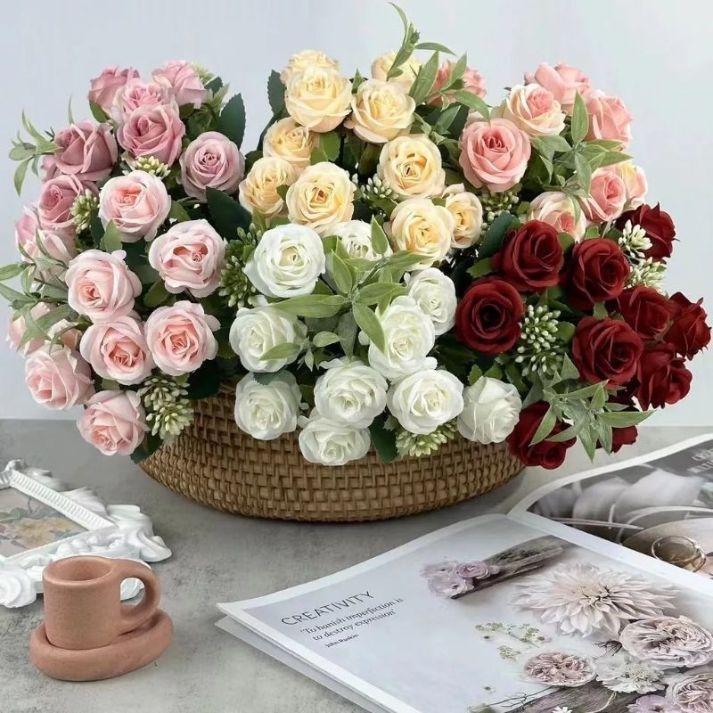 Jual BUNGA ROSE ARTIFICIAL PERTANGKAI AF008 | Shopee Indonesia
