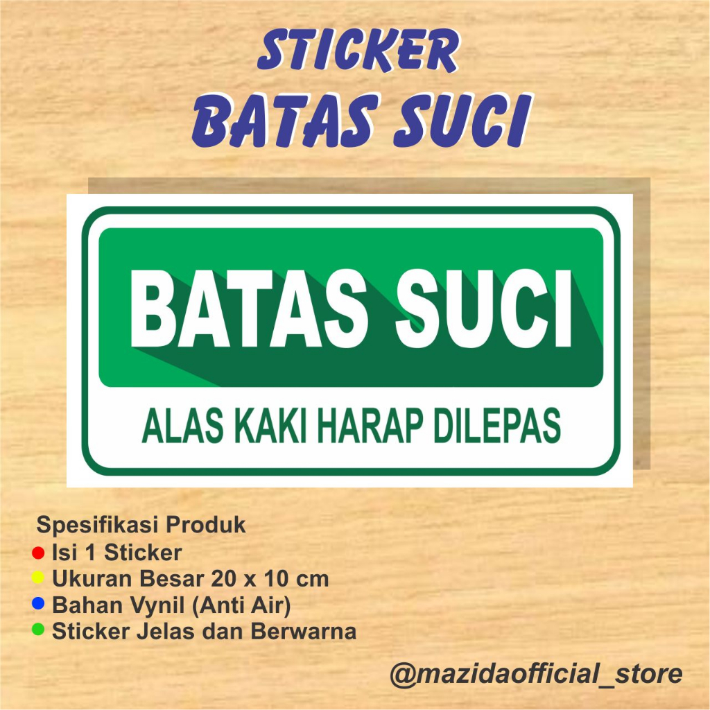 Jual Sticker Batas Suci Masjid Batas Alas Kaki Ukuran Besar Anti Air ...
