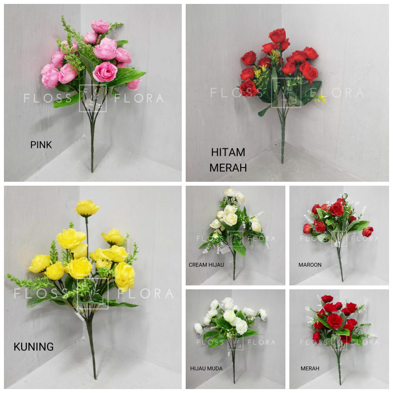 Jual Bunga Artificial / Bunga Palsu / Rose Bulat x5 | Shopee Indonesia