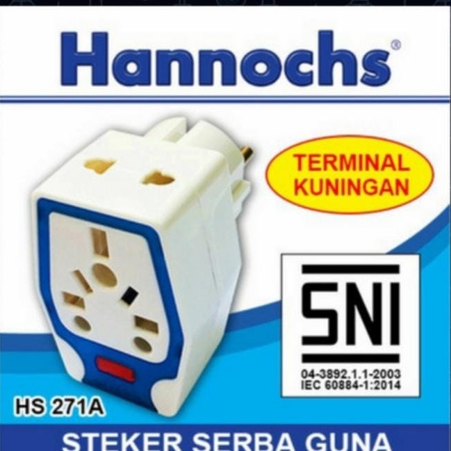 Jual Steker T serbagun HANNOCHS indikator colokan cabang 3 universal ...
