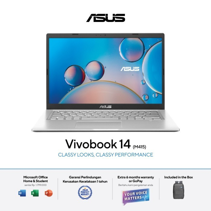 Jual ASUS VivoBook 14 M415DAO-FHD322 RAM 8GB - Transparent Silver [AMD ...