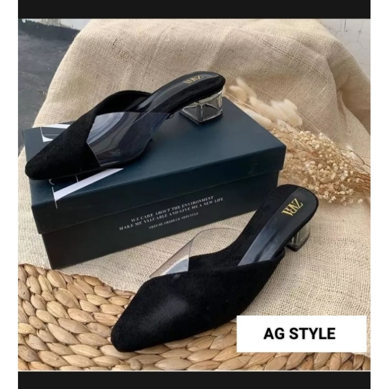Jual SEPATU SANDAL HEELS KACA BAPAU KERUCUT ZARA TERLARIS/ TERBARU/HAK ...