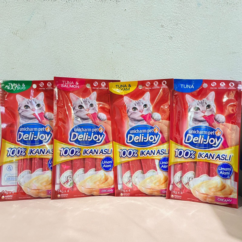 Jual Deli joy snack basah kucing creamy or jelly isi 4pcs | Shopee ...