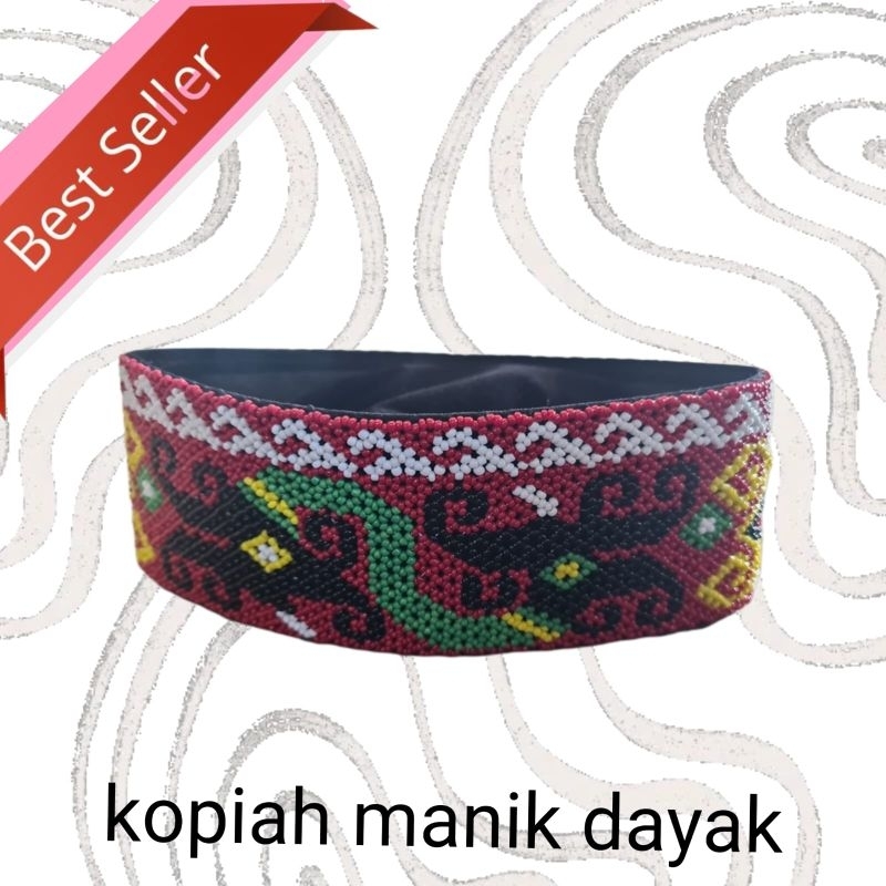 Jual peci manik songkok manik khas dayak kalimantan peci unik khas ...