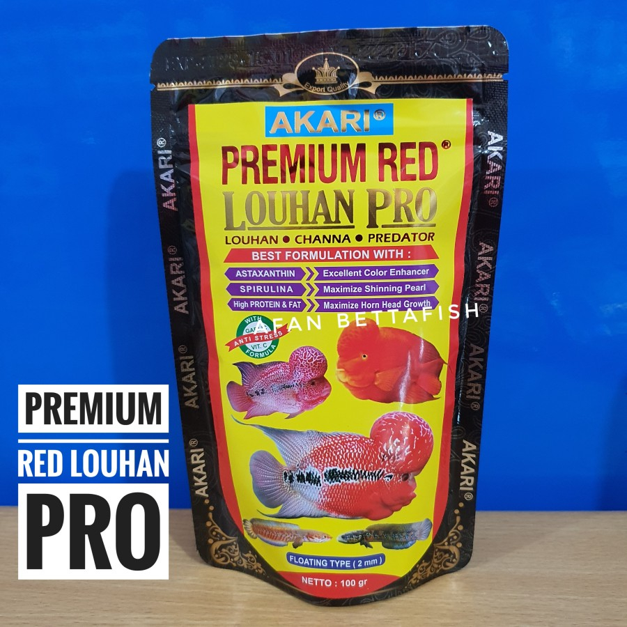Jual AKARI PREMIUM RED LOUHAN PRO 100 GR / PAKAN MAKANAN IKAN LOHAN ...